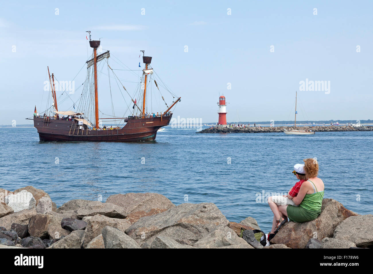 cog, Hanse Sail, Warnemuende, Rostock, Mecklenburg-West Pomerania ...