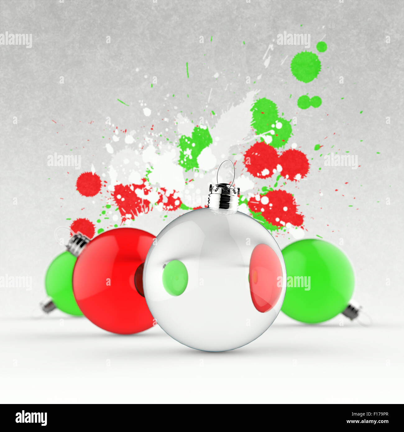 Empty Christmas ornament and splash background Stock Photo - Alamy
