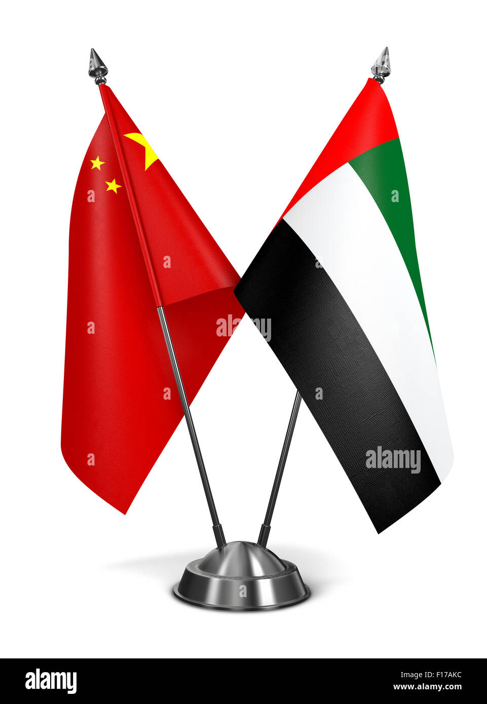 China, United Arab Emirates - Miniature Flags Isolated on White ...