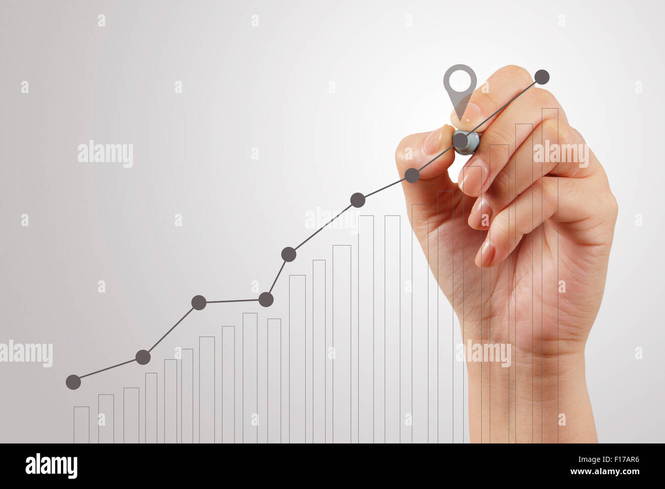 hand drawing graph chart and business strategy as concept Stock Photo ...