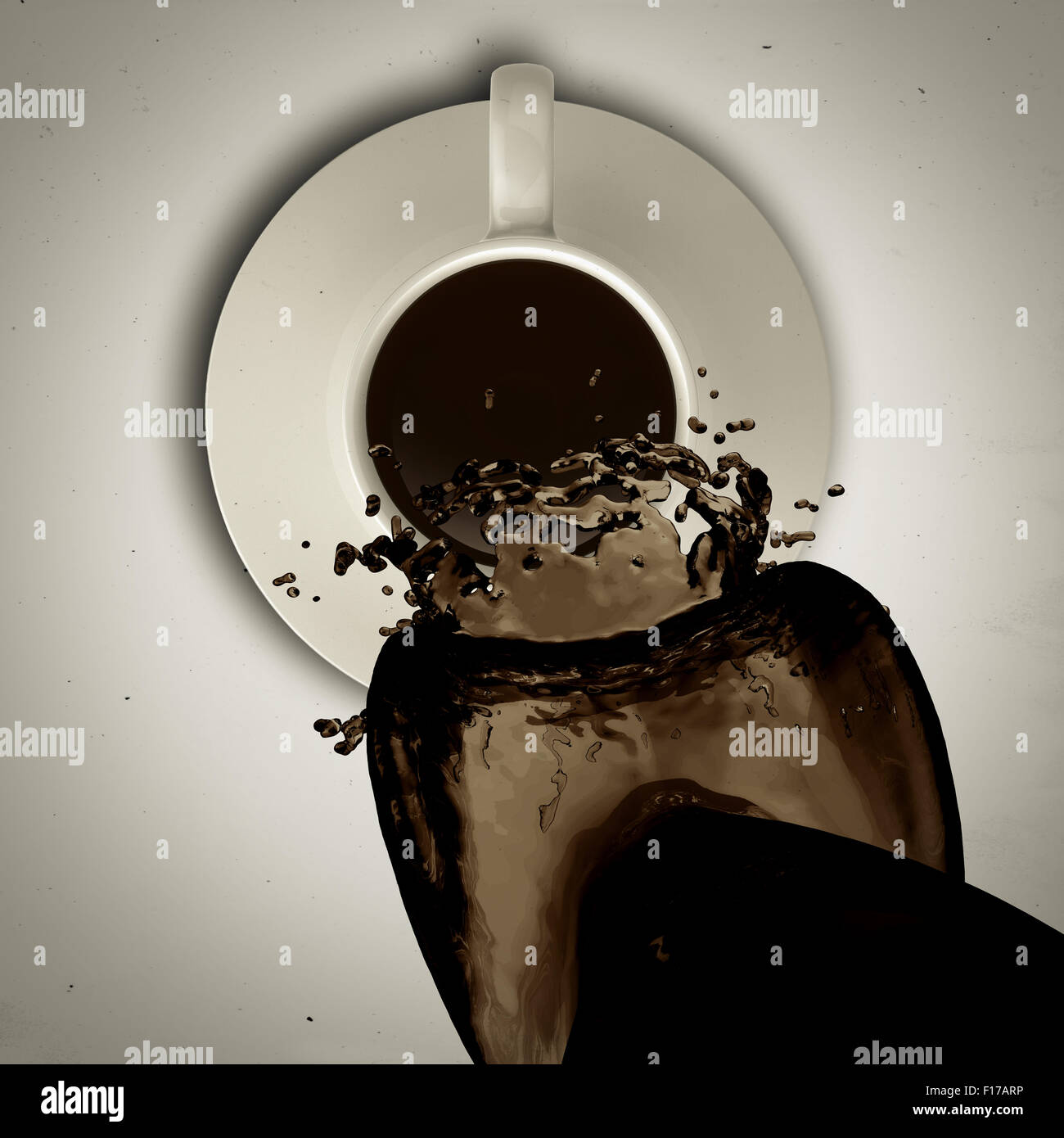 Cup spilling black coffee splash hi-res stock photography and images ...