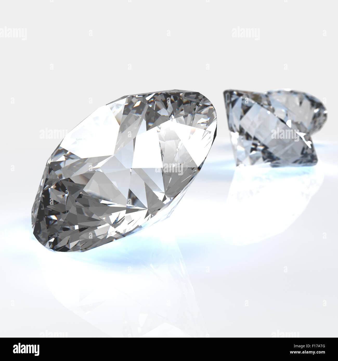 Diamonds on white background 3d model Stock Photo - Alamy