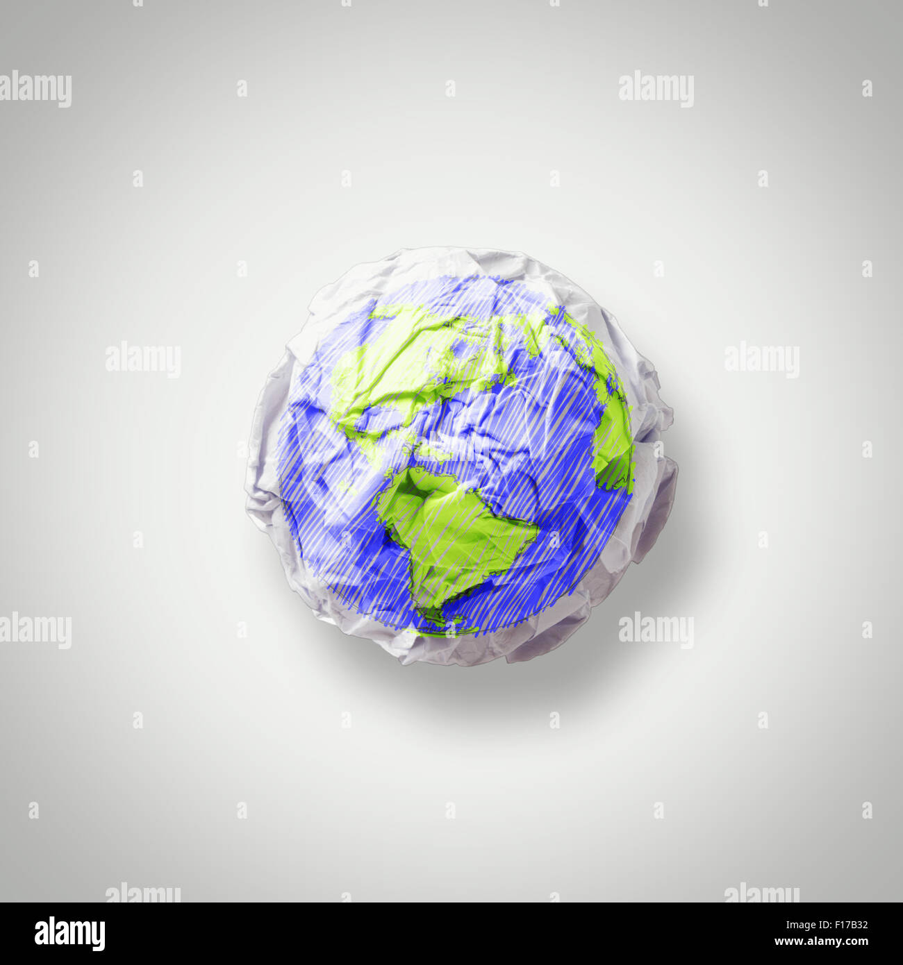 crumpled world paper symbol as concept Stock Photo - Alamy
