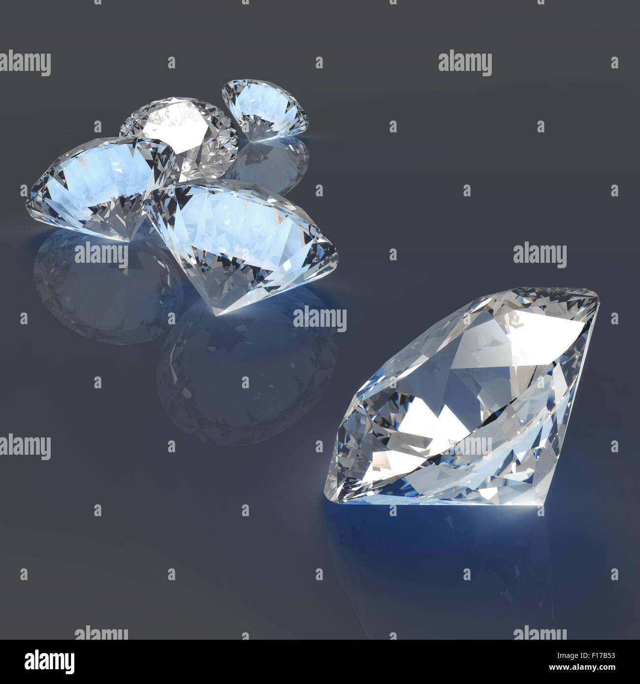 diamond 3d rendering on polished background Stock Photo - Alamy