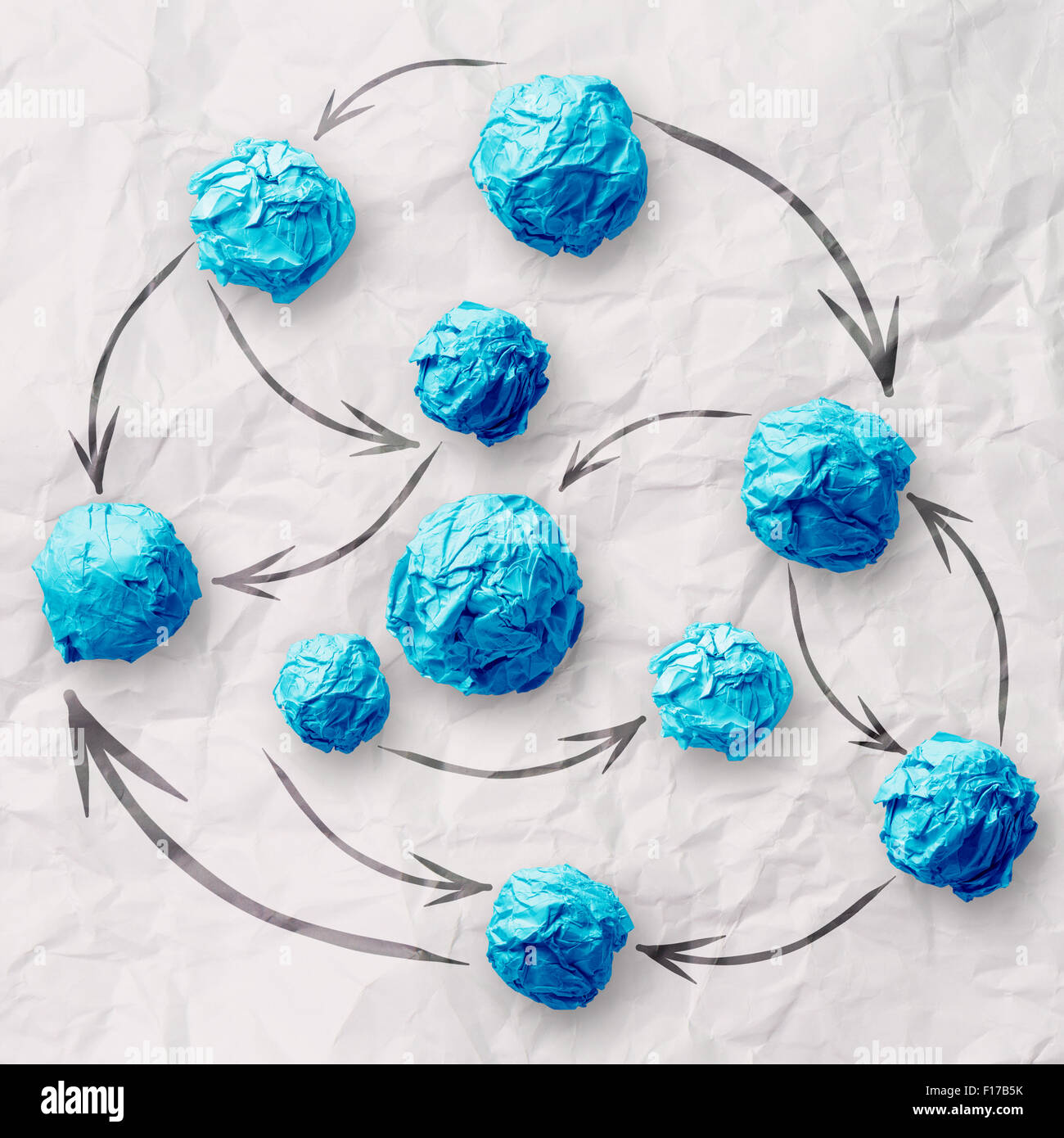 crumpled paper as social network structure on wrinkled paper creative ...