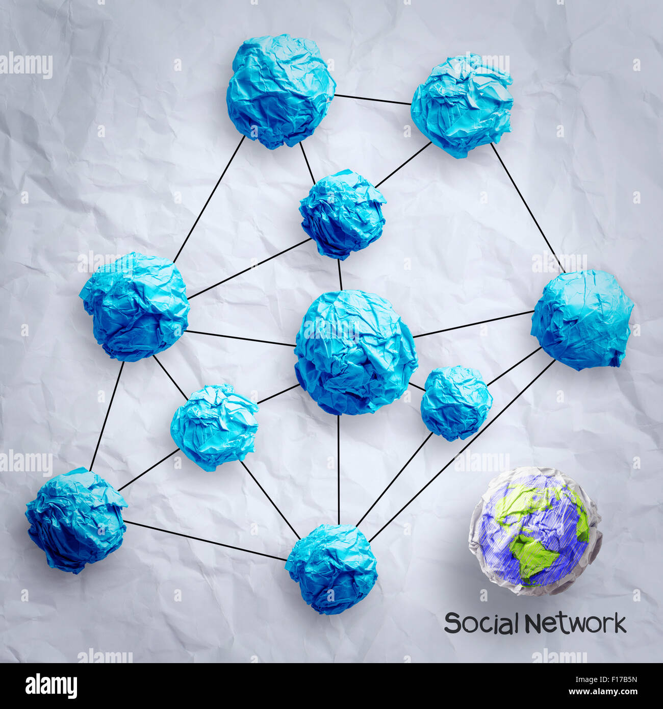 crumpled paper as social network structure on wrinkled paper creative ...
