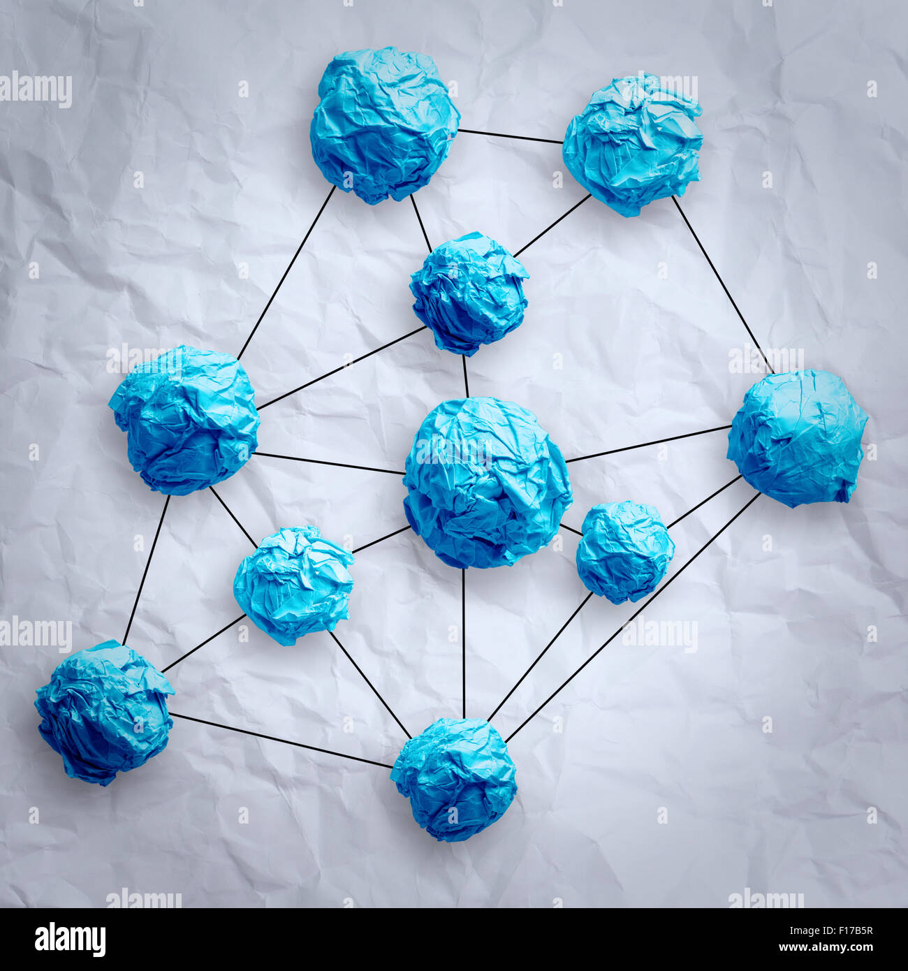 crumpled paper as social network structure on wrinkled paper creative ...