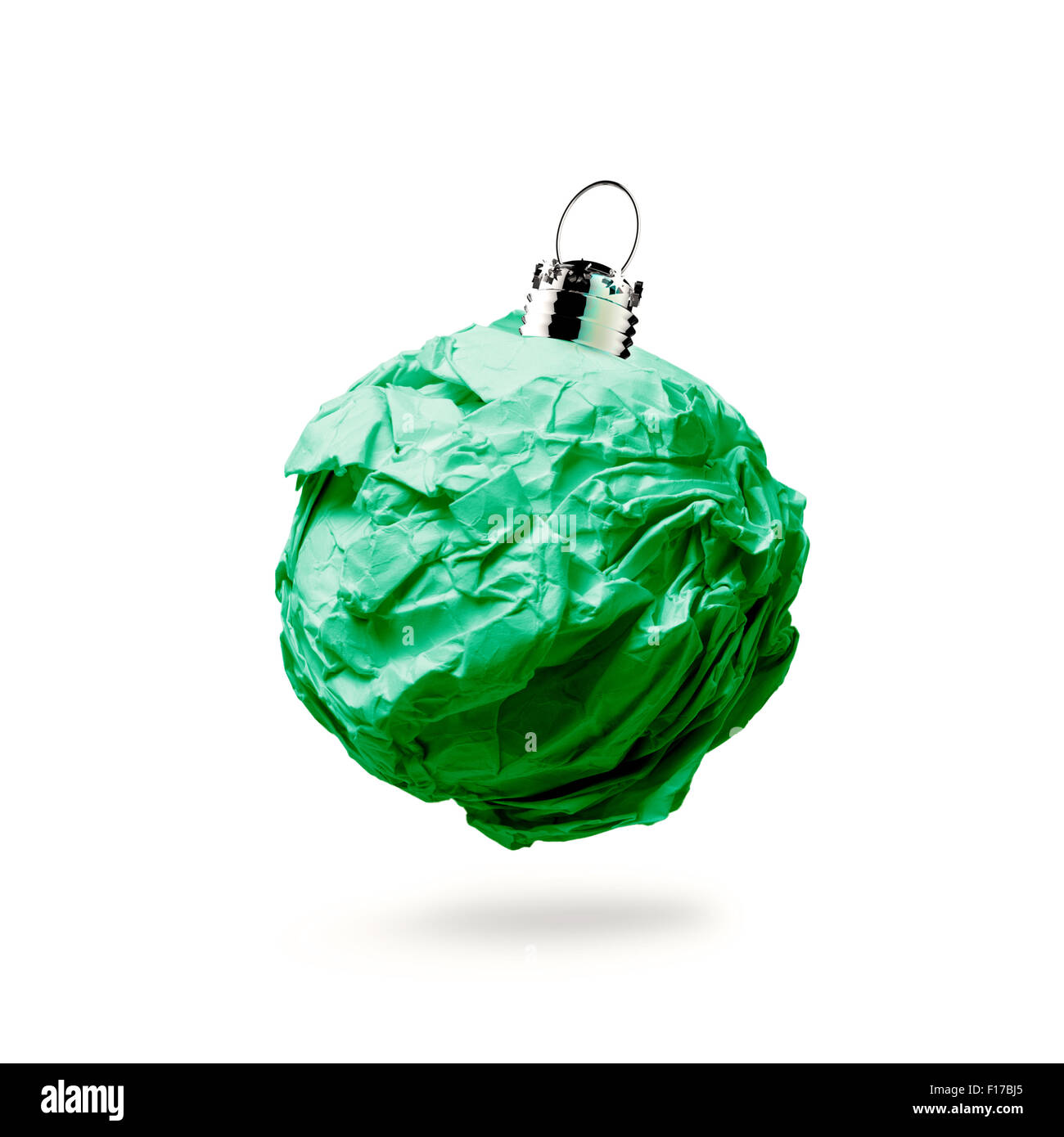 crumpled paper Christmas ornament on white background Stock Photo - Alamy