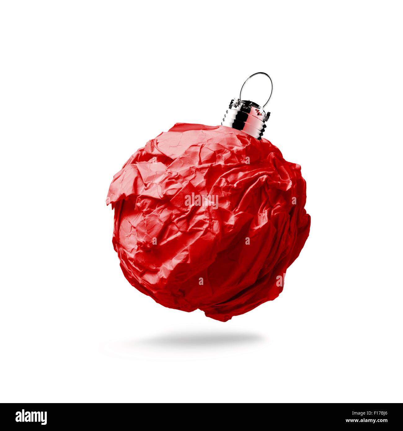 crumpled paper Christmas ornament on white background Stock Photo - Alamy