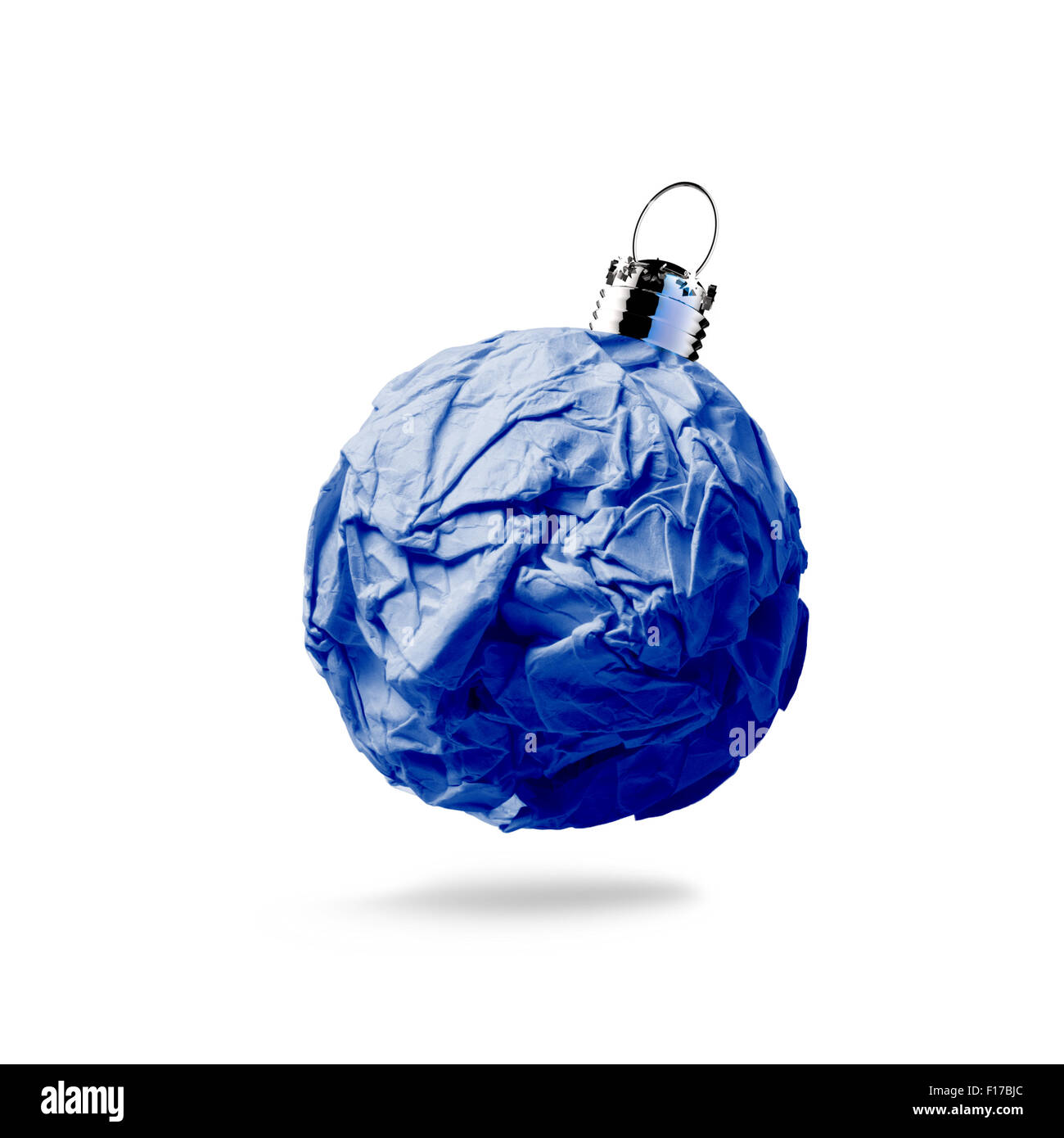 crumpled paper Christmas ornament on white background Stock Photo - Alamy