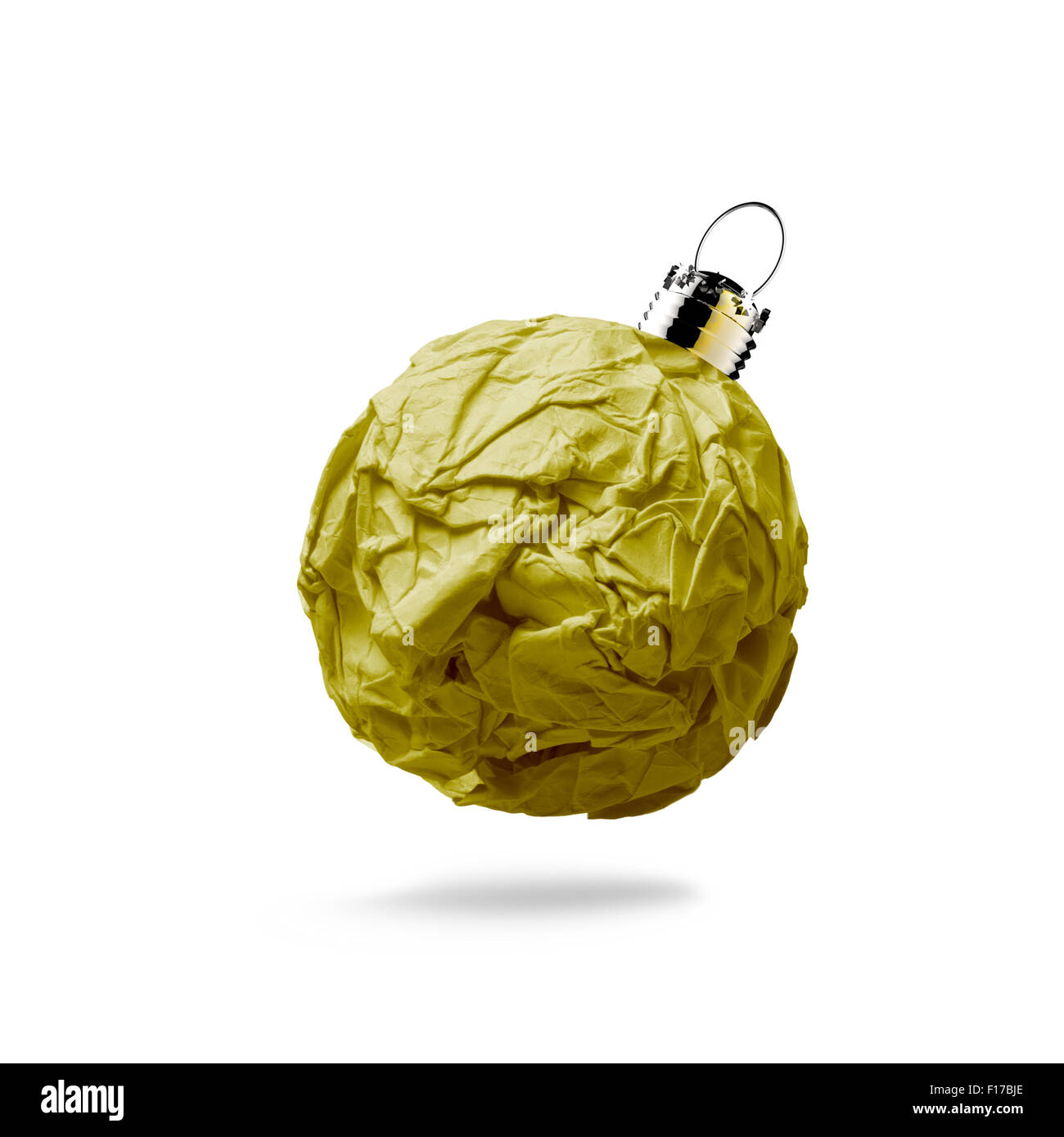 crumpled paper Christmas ornament on white background Stock Photo - Alamy