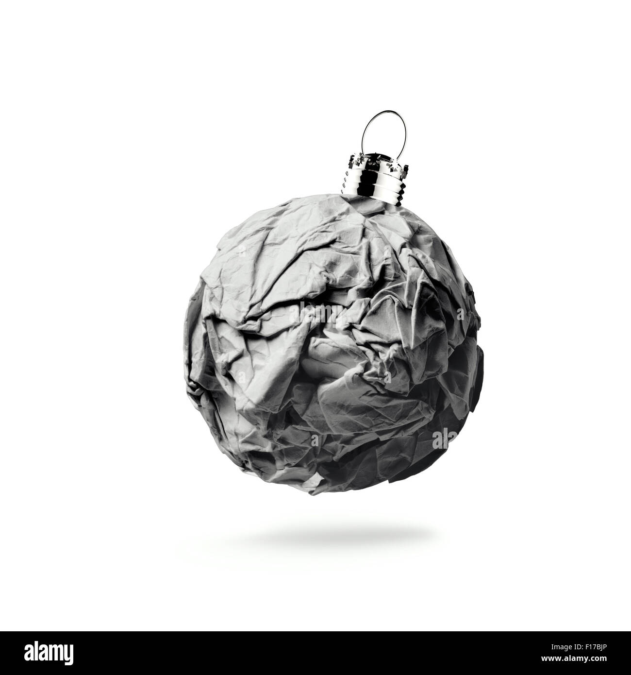 crumpled paper Christmas ornament on white background Stock Photo - Alamy