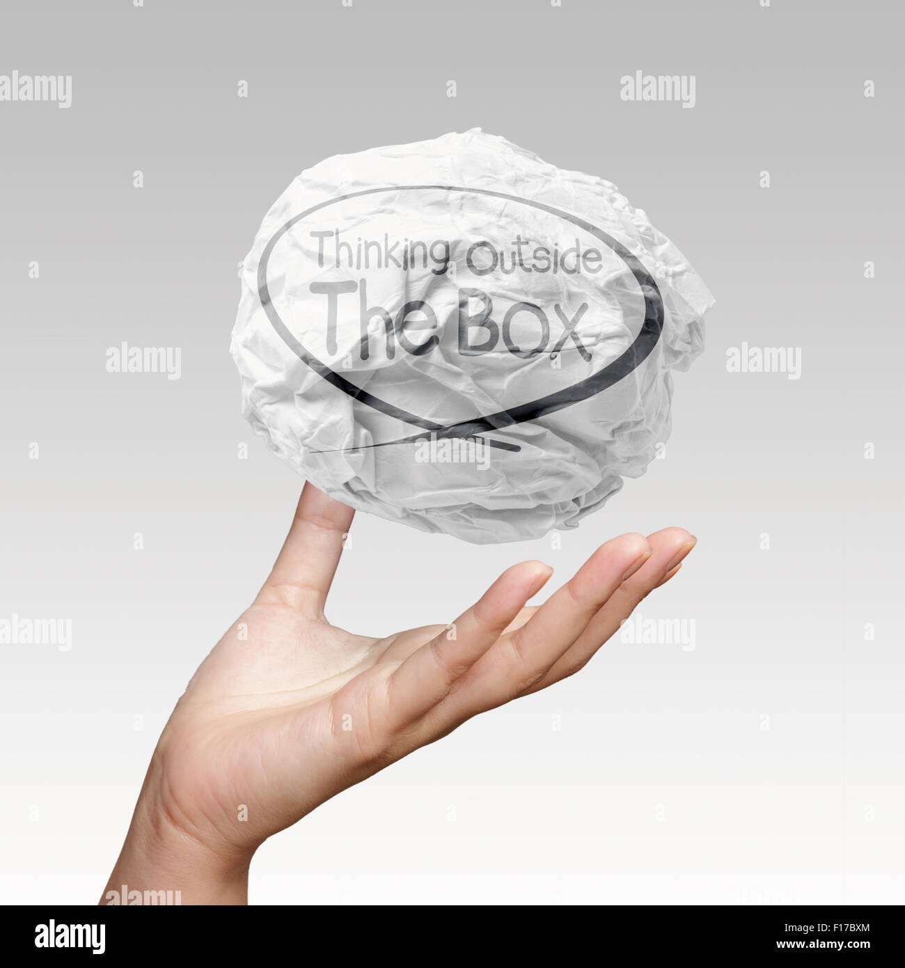 hand drawn think outside the box as concept Stock Photo - Alamy