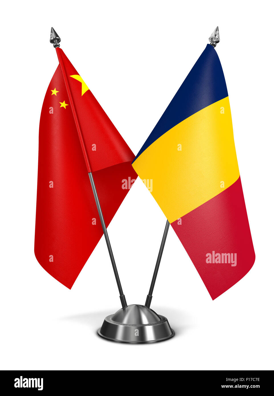 China and Chad - Miniature Flags Isolated on White Background Stock ...