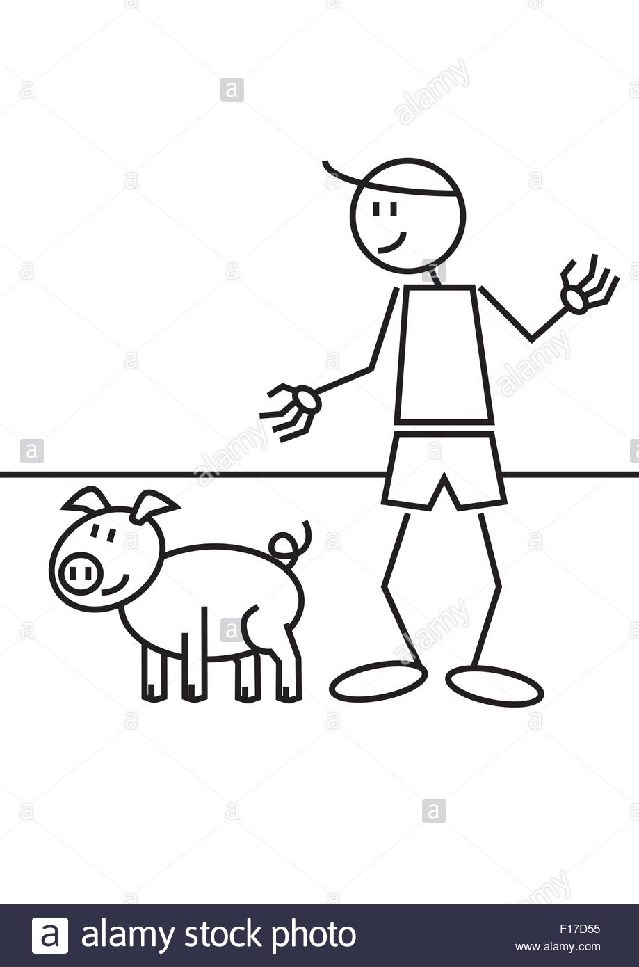 Pig Happiness Black and White Stock Photos & Images - Alamy