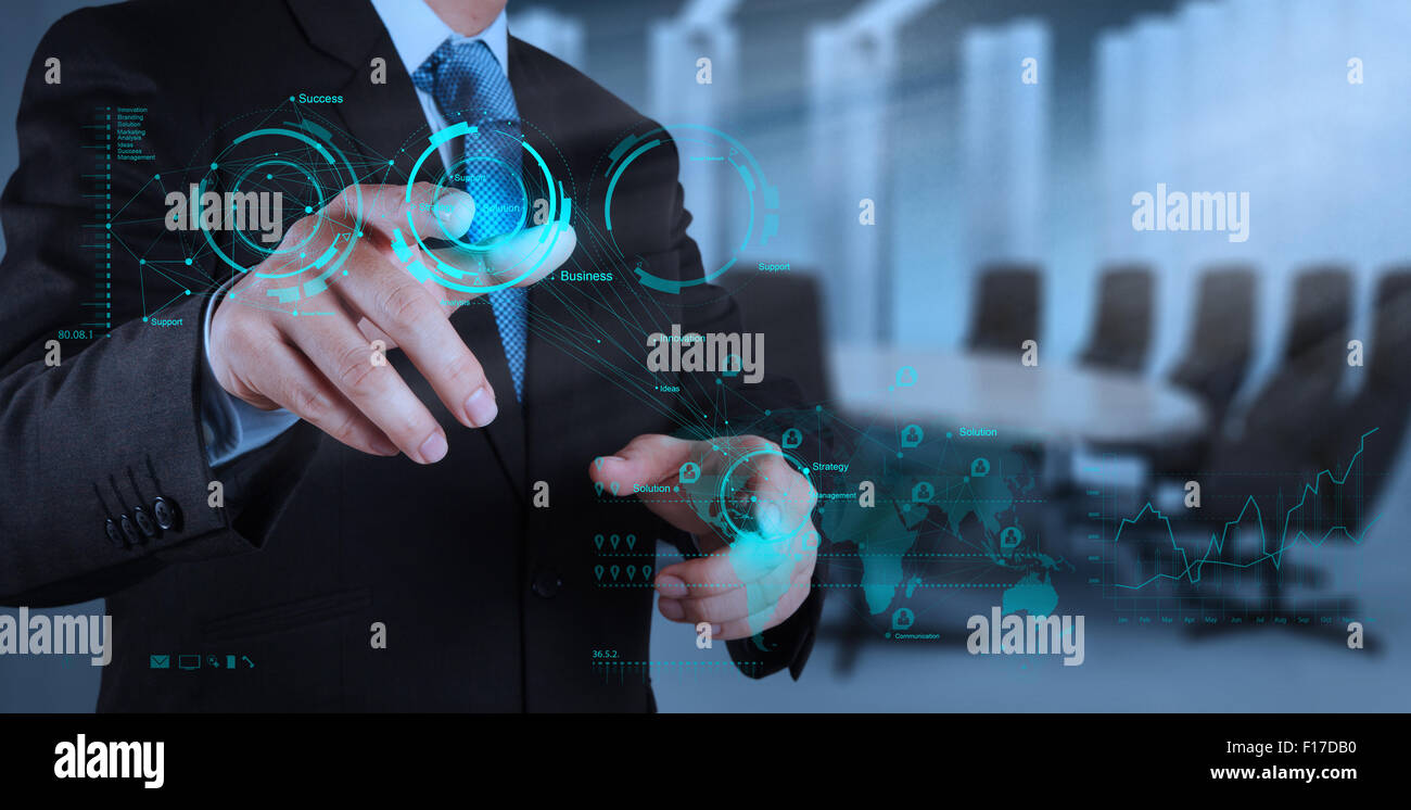 businessman working on modern technology as concept Stock Photo - Alamy