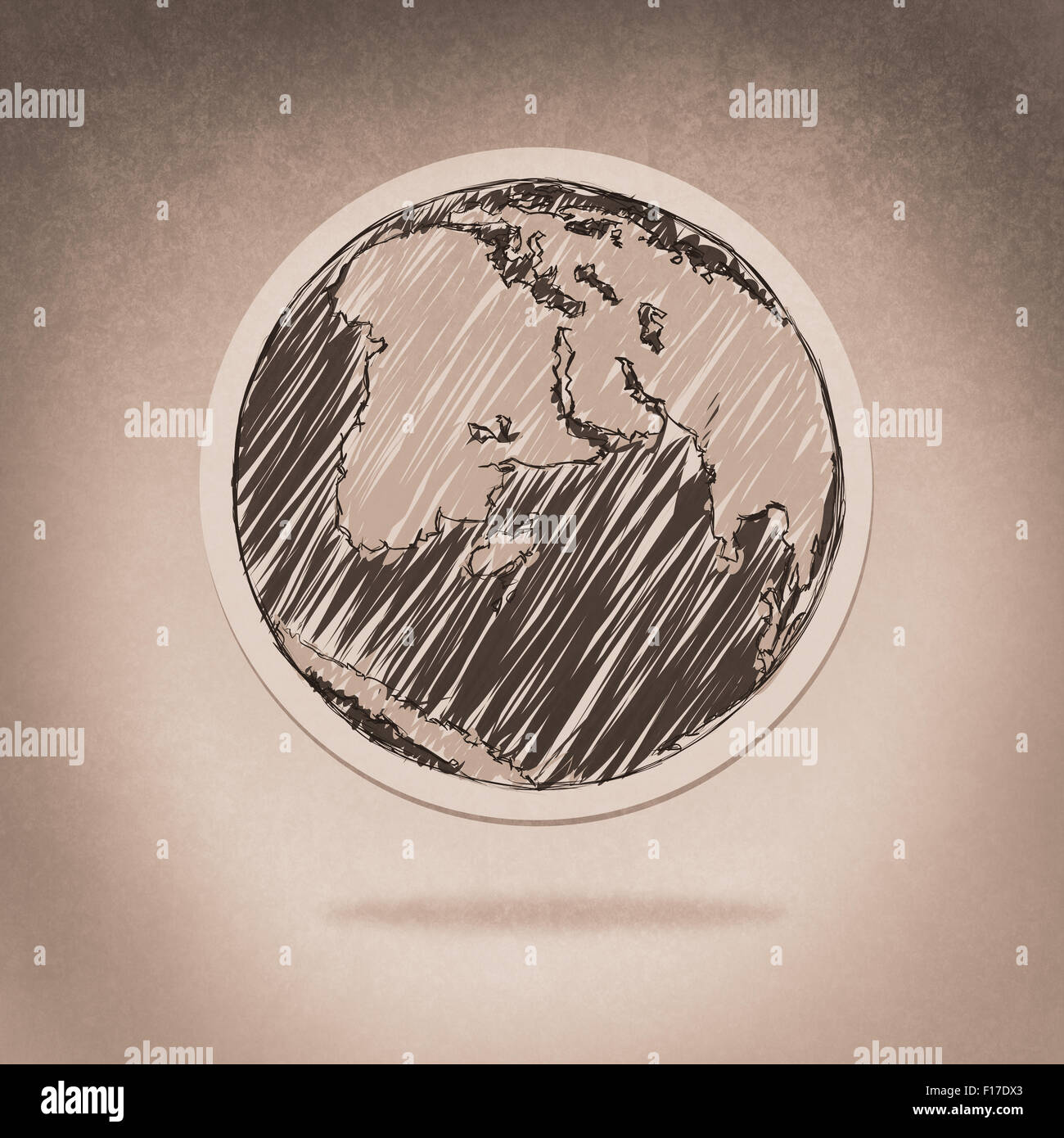 hand drawn the earth as vintage style concept Stock Photo - Alamy