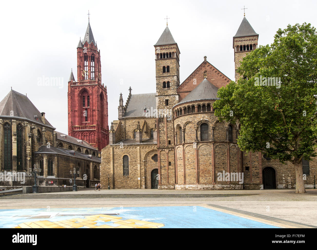 Sint Janskerk and Sint Servaasbasiliek, Vrijthof square, Maastricht ...