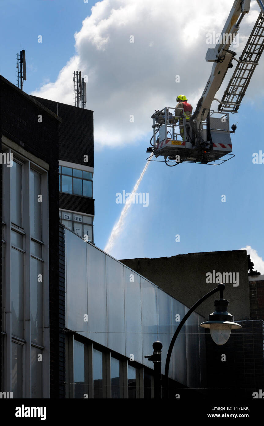 Maidstone, Kent, England, UK. Fire in the town centre destroys a shop ...