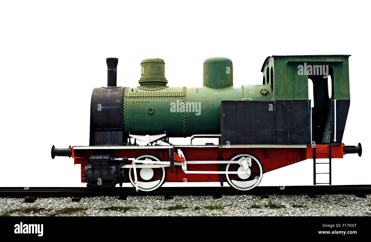 old steam engine locomotive train isolated on white background Stock ...