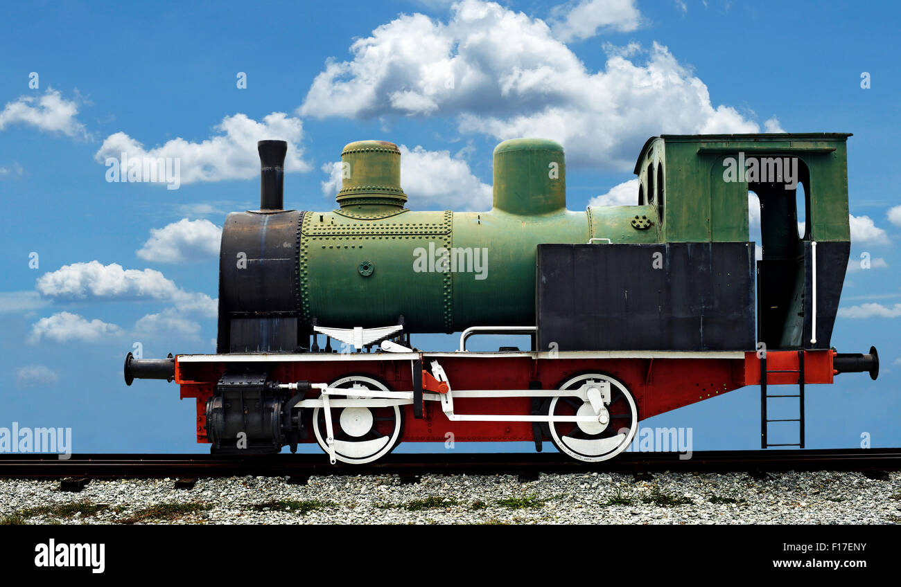 old steam engine locomotive train with beautiful sky background Stock ...