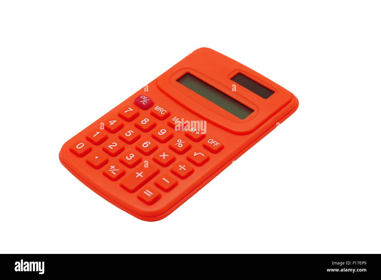 red calculation isolated on white background Stock Photo - Alamy