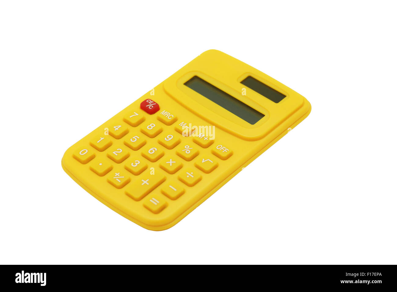 yellow calculation isolated on white background Stock Photo - Alamy
