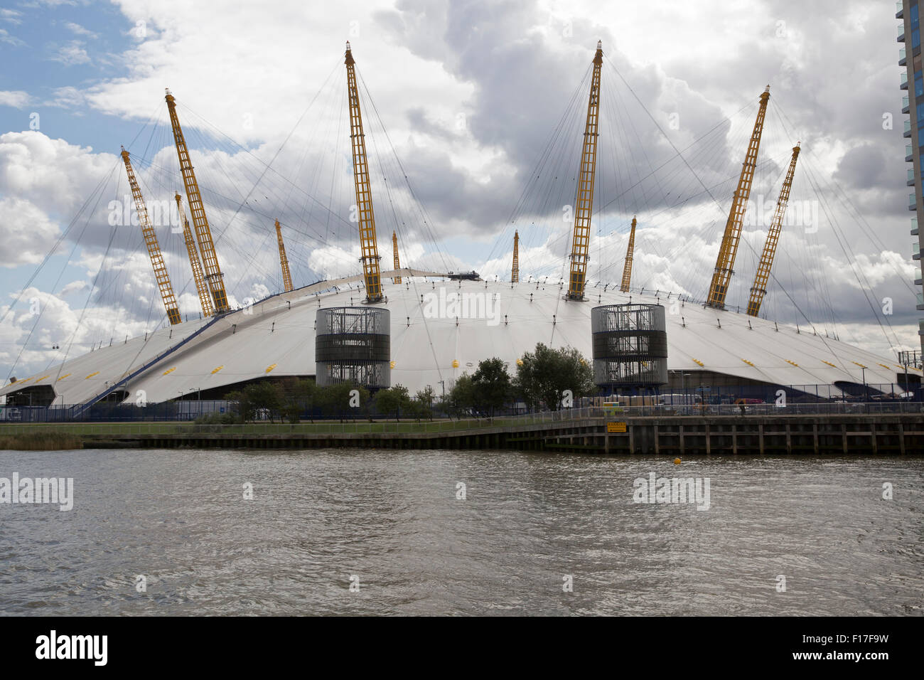 The 02 arena taken from a boat on the River Thames in London Stock ...