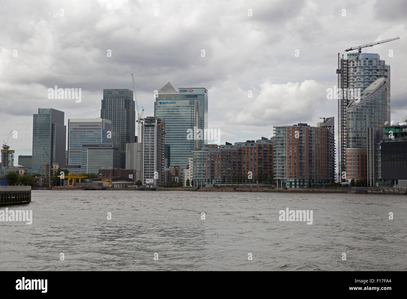 The financial district of London including Canary Wharf as seen from ...