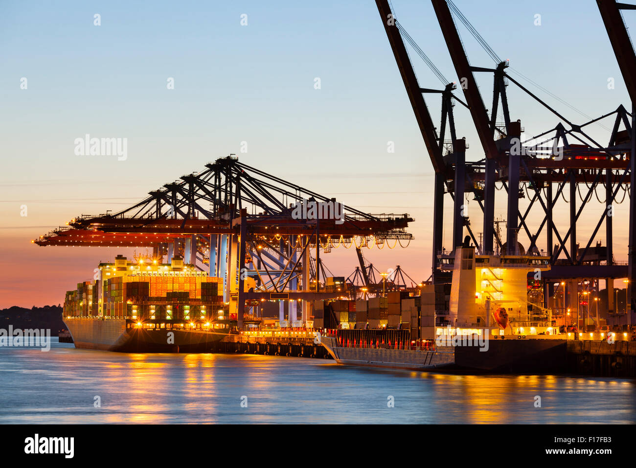 Container ship at the terminal hi-res stock photography and images - Alamy