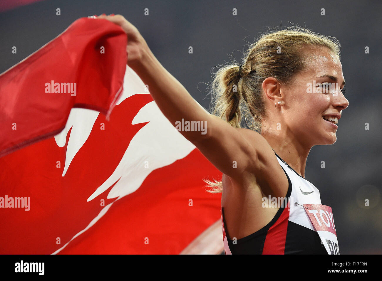 Beijing, China. 29th Aug, 2015. Canada's Melissa Bishop celebrates ...
