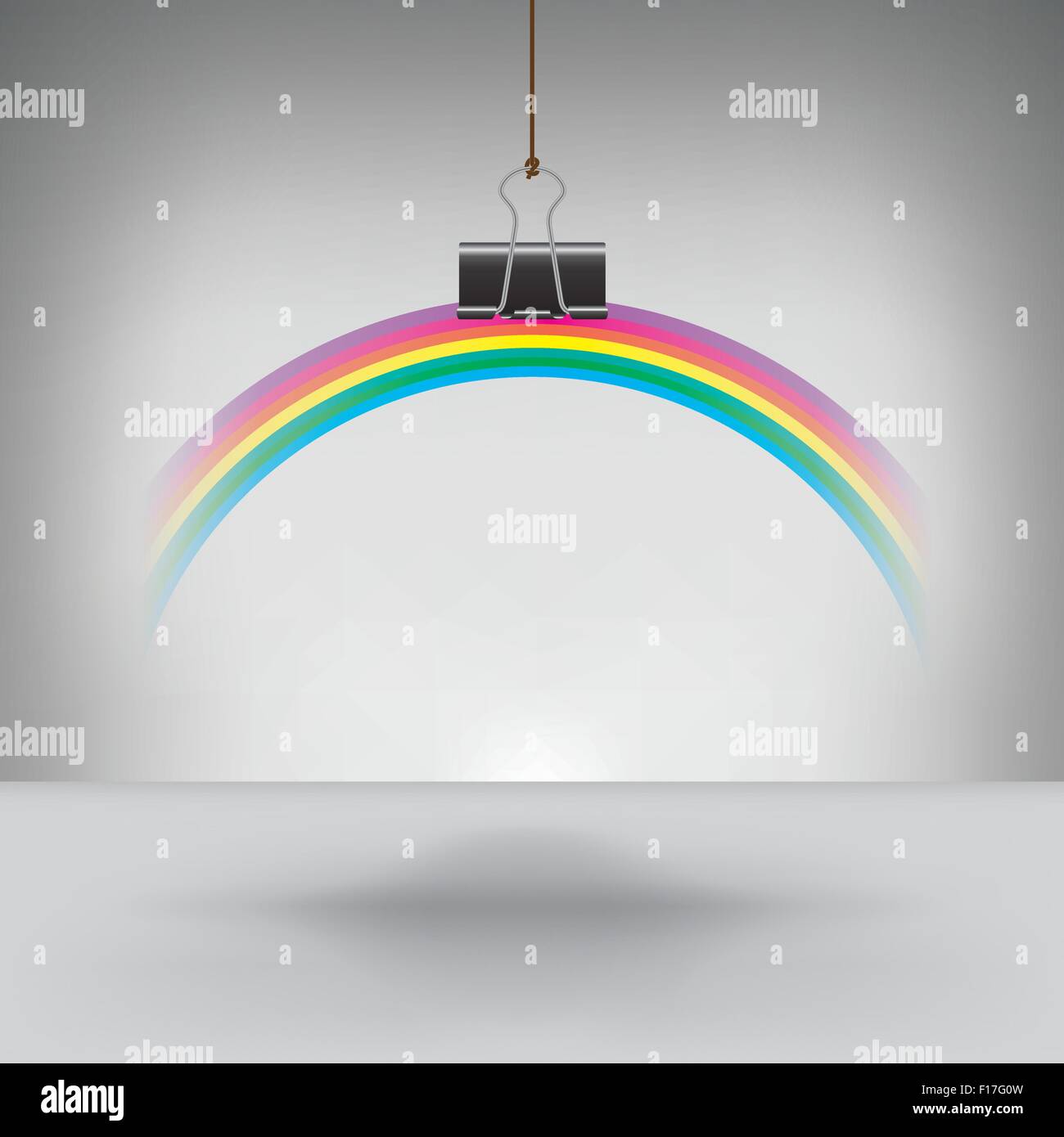 A Rainbow Hung by a Binder Clip for Print or Web Stock Vector Image ...