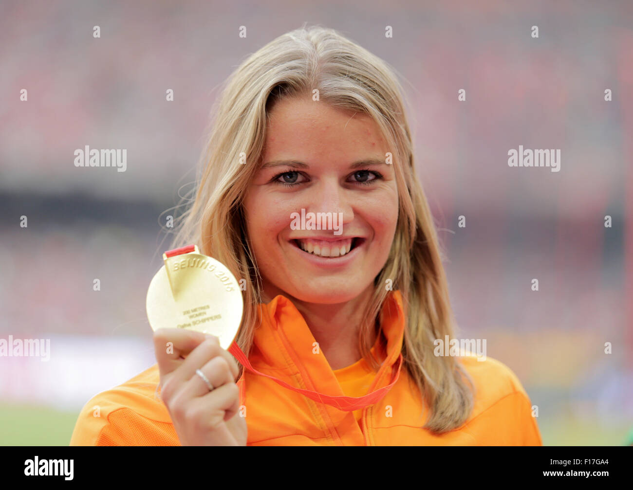 Beijing, China. 29th Aug, 2015. Dafne Schippers of the Netherlands ...