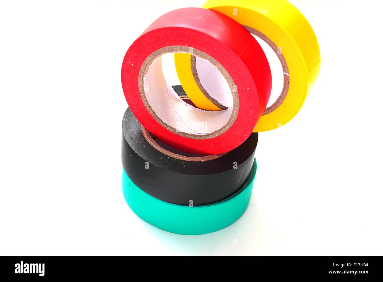 insulating tape of different colors on a white background Stock Photo ...