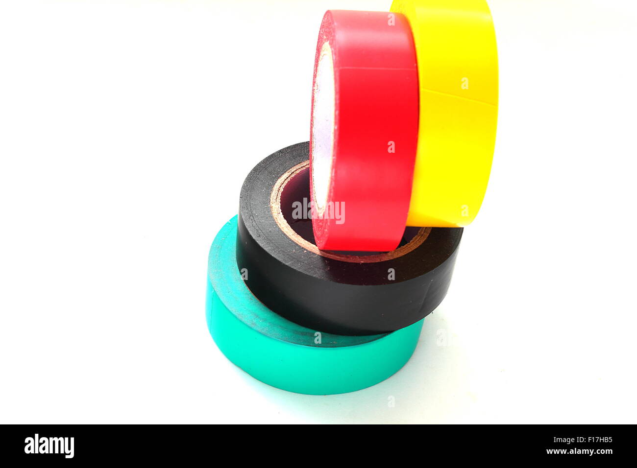 a set of electrical tape lying on a white background Stock Photo - Alamy