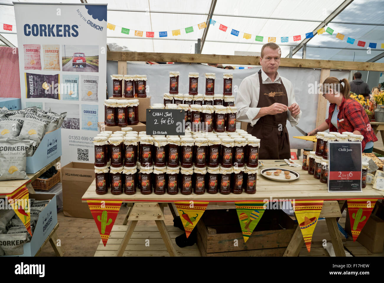 Frost Garden Centre, Chilli jam stall Credit: Scott Carruthers/Alamy ...