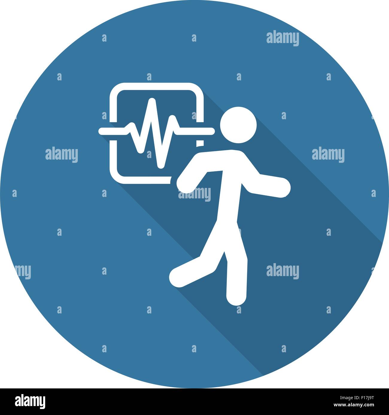 Cardio Workout and Medical Services Icon. Flat Design. Isolated. Long ...