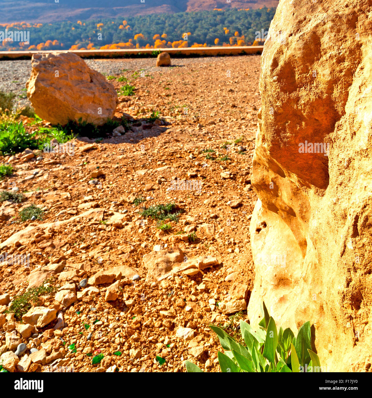 in valley morocco africa the atlas dry mountain ground isolated hill ...