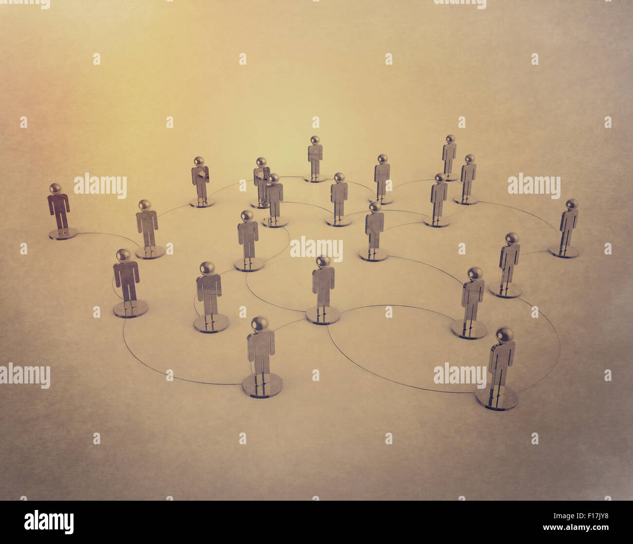 social network human 3d on world map as vintage style concept Stock ...