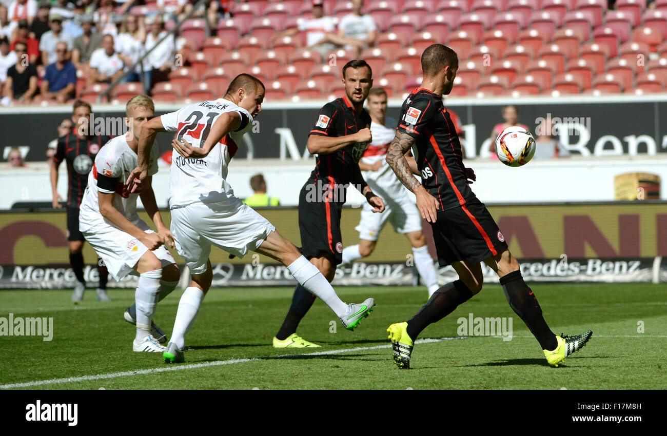 Stuttgart, Germany. 29th Aug, 2015. Stuttgart's Adam Hlousek (second ...
