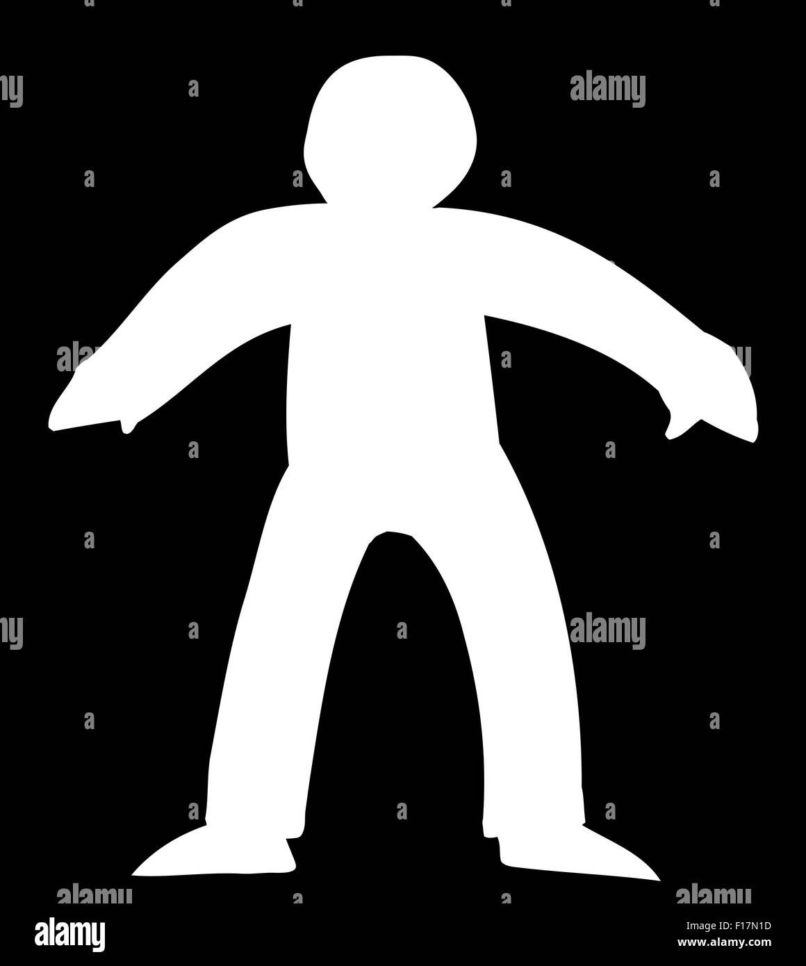 White human figure standing over black background Stock Photo - Alamy