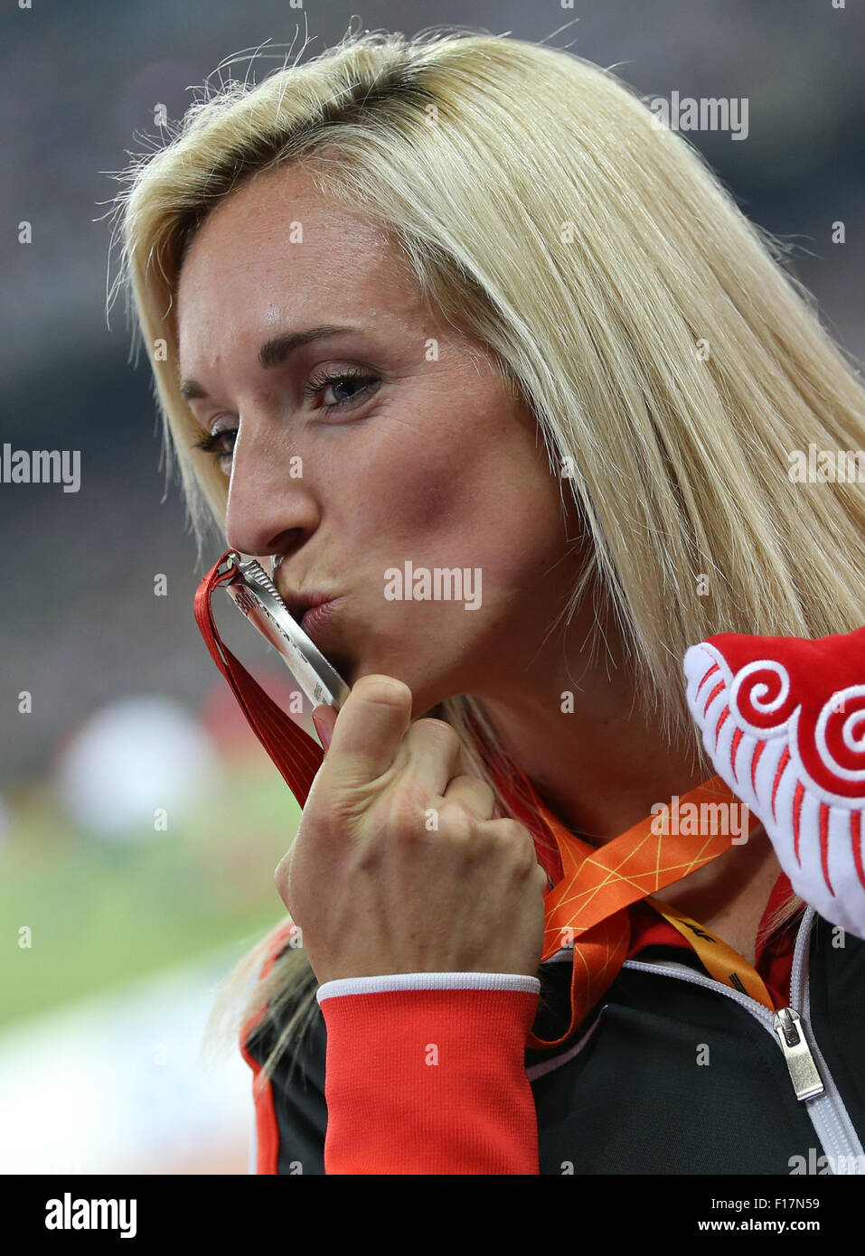 Beijing, China. 29th Aug, 2015. Cindy Roleder of Germany poses with her ...