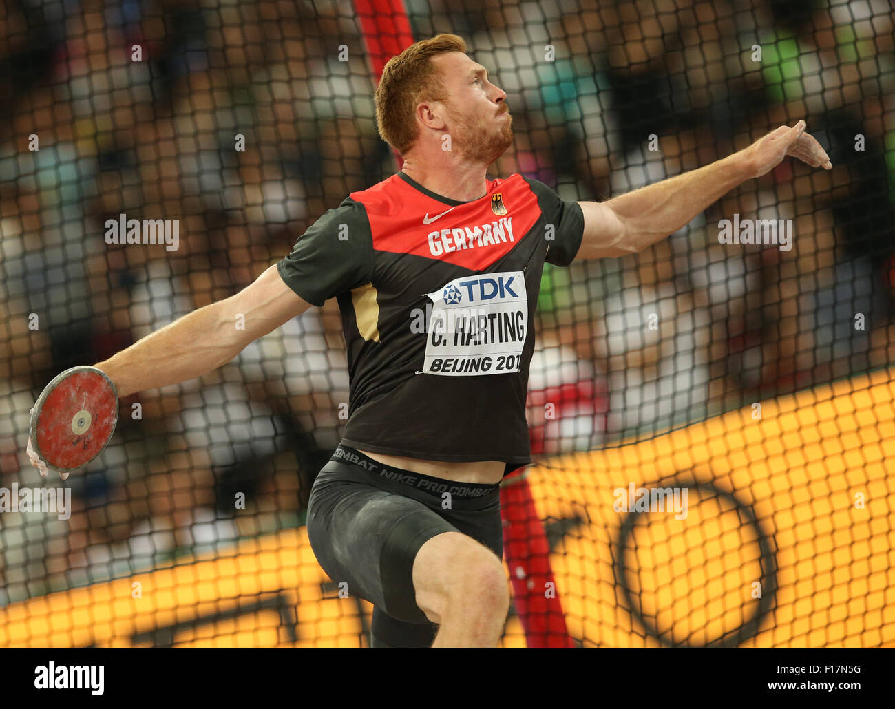 Beijing, China. 29th Aug, 2015. Germany's Christoph Harting competes in ...