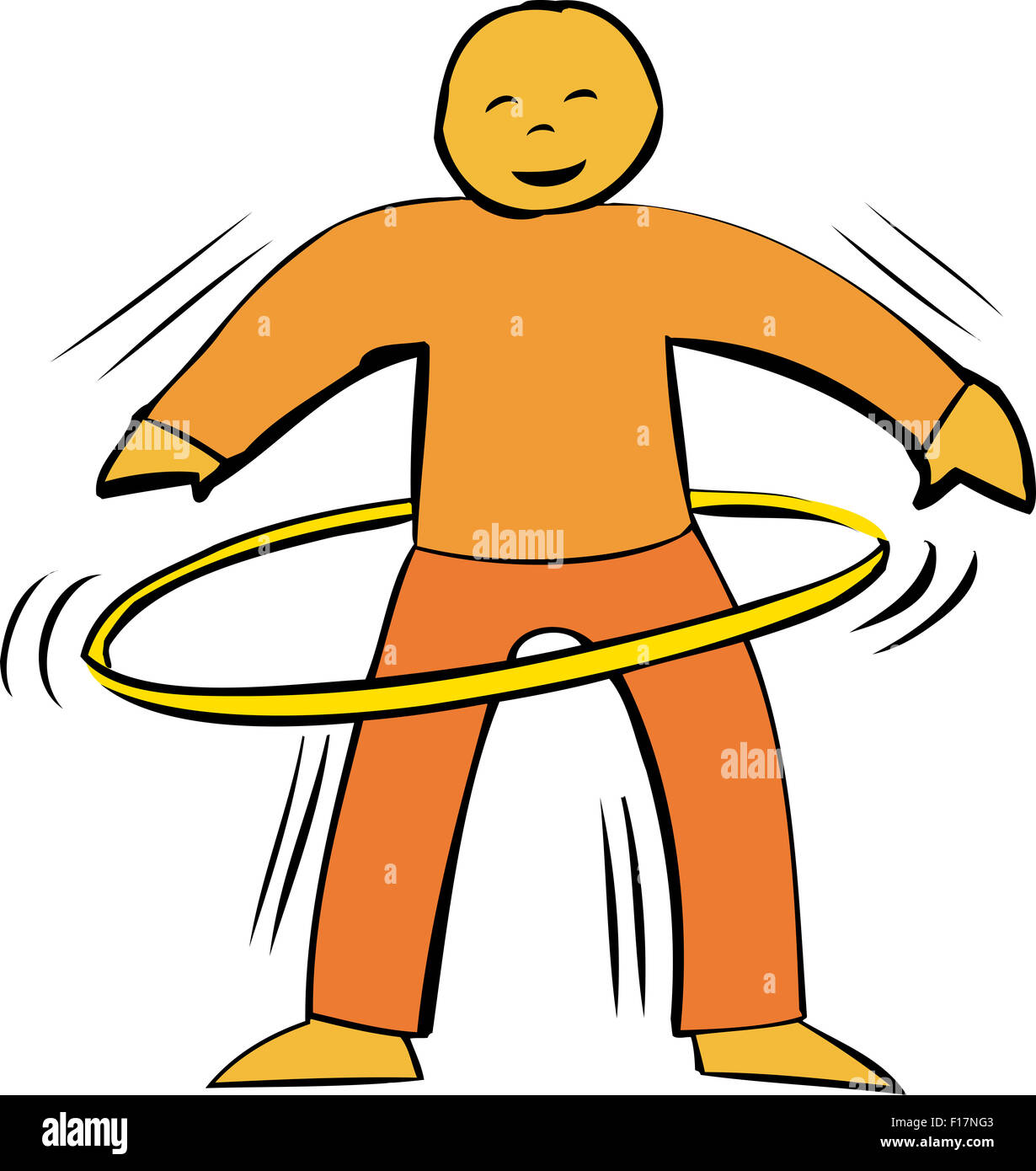 Symbol of active smiling man using a hula hoop Stock Photo - Alamy