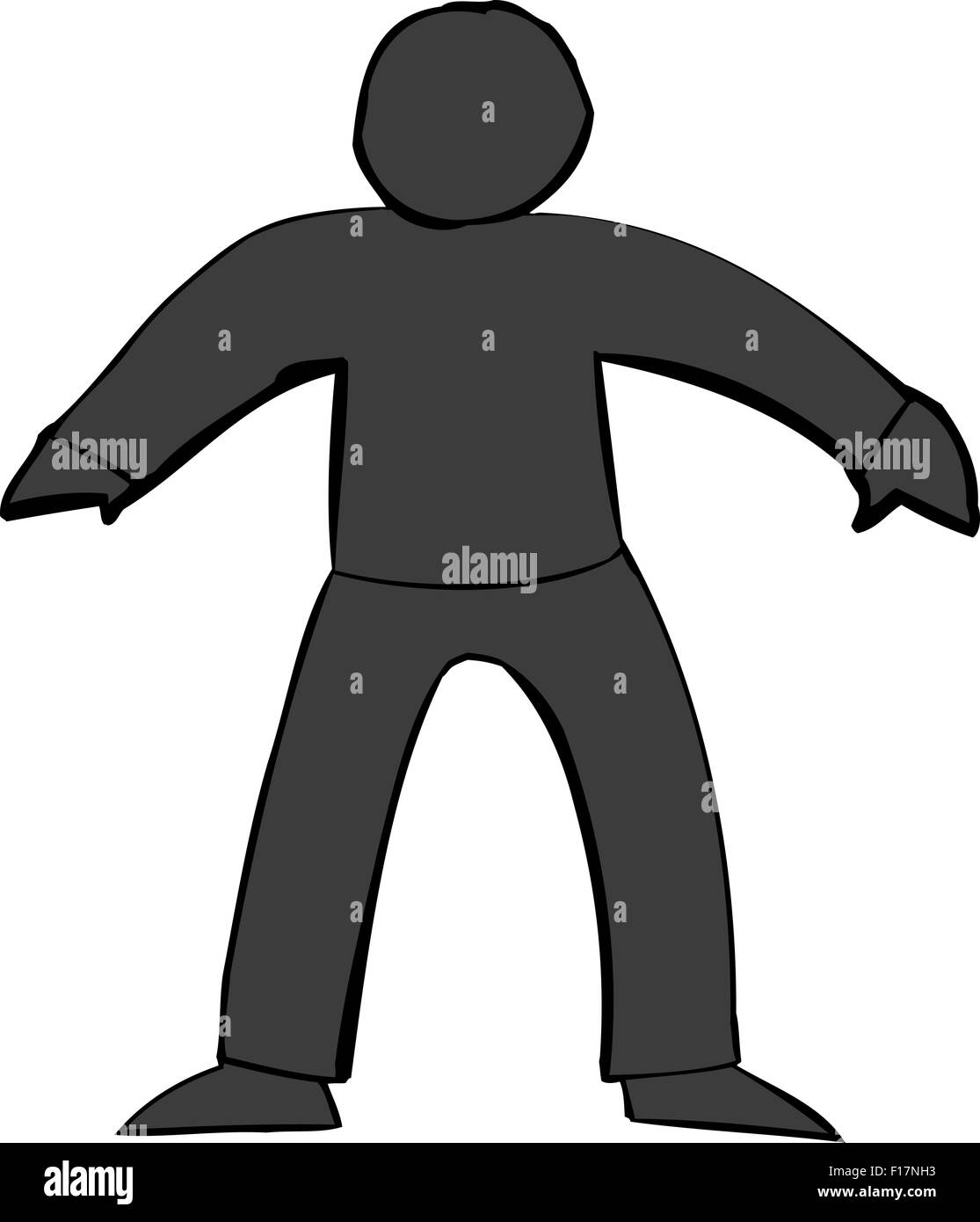 Single black human figure over white background Stock Photo - Alamy