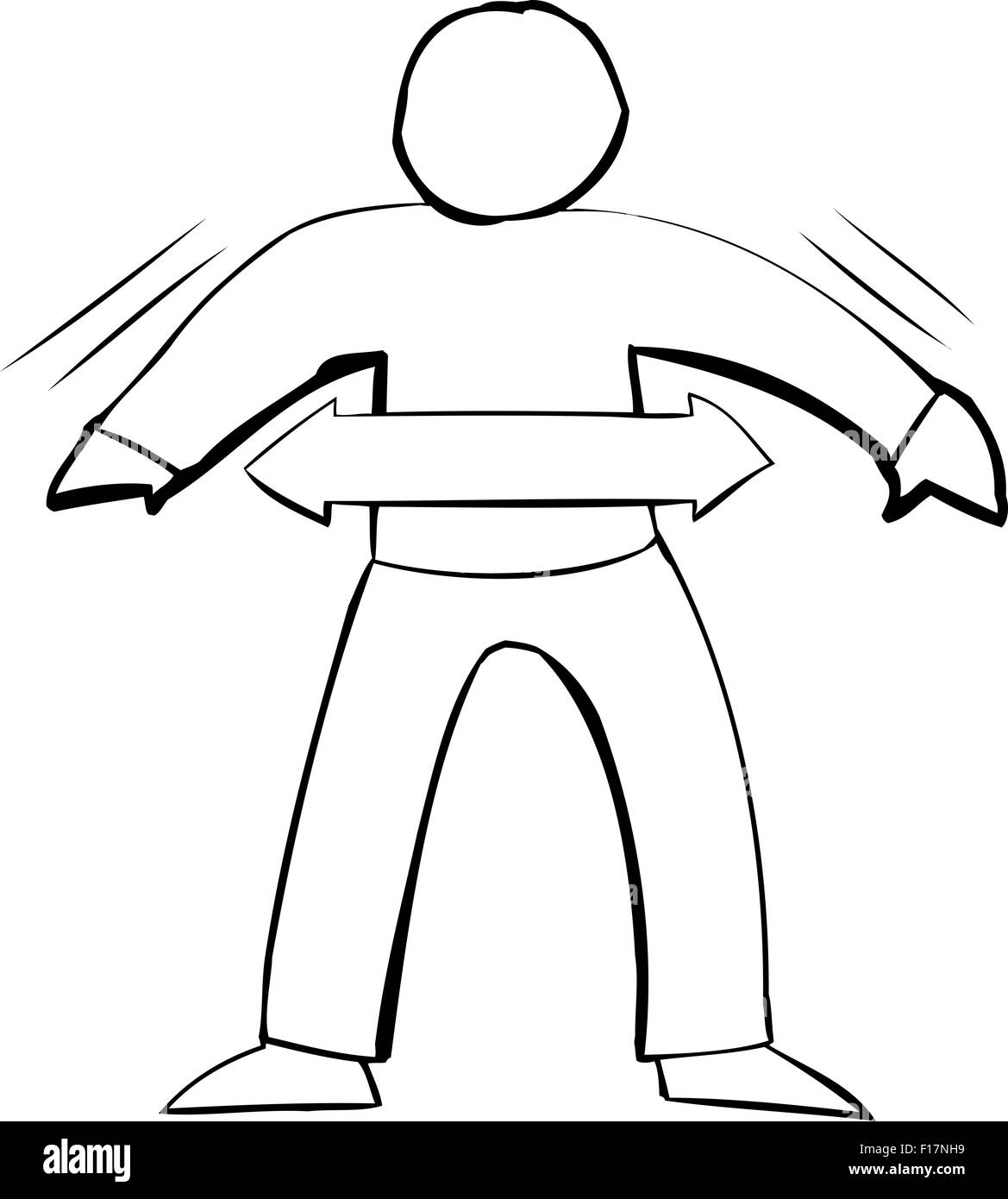 Single outline symbol of fit person over white Stock Photo - Alamy