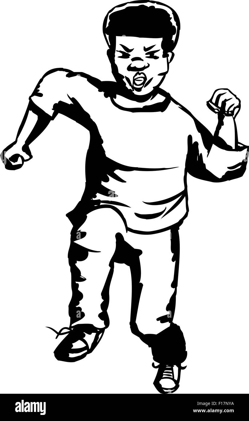 Single isolated angry teen running over white background Stock Photo ...