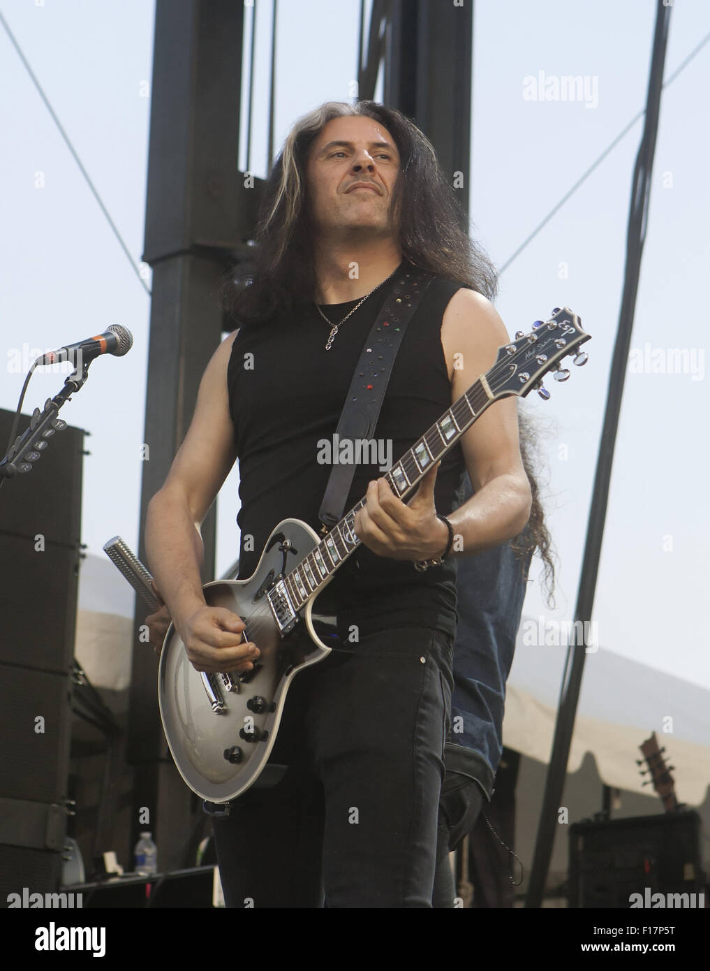 Denver, Colorado, USA. 28th Aug, 2015. Testament Guitarist ALEX ...