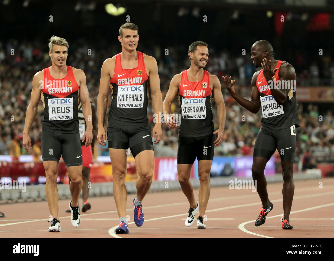 Beijing, China. 29th Aug, 2015. Germany's (L-R) relay team with Julian ...