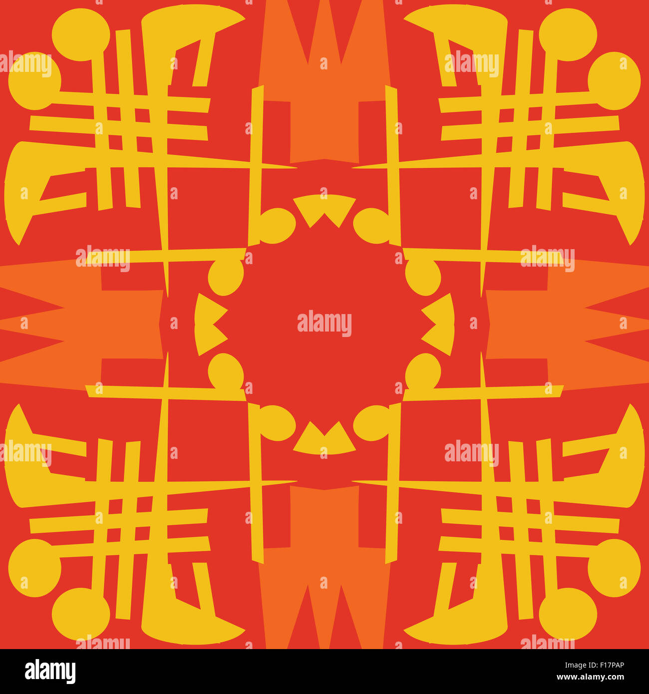 Orange repeating tile background of connected lines and circles Stock ...